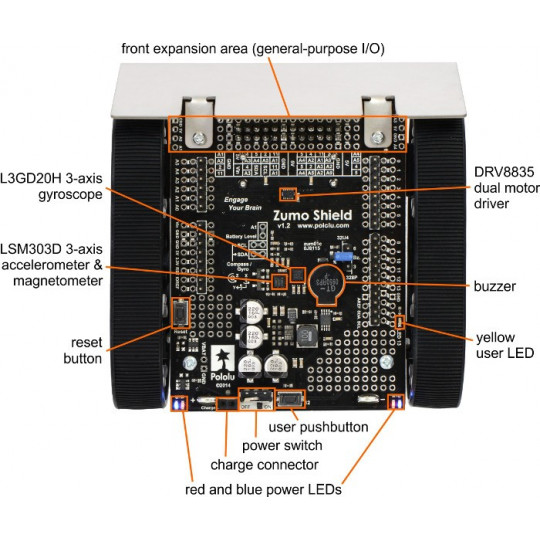 Pololu Zumo v1.2 - robot minisumo - KIT dla Sklep Botland