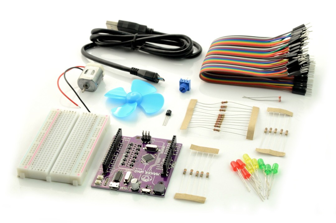 Cytron Maker Uno ATmega328 Edu KIT - zestaw Sklep Botland Cytron Maker Uno ATmega328 Edu KIT - zestaw Sklep Botland
